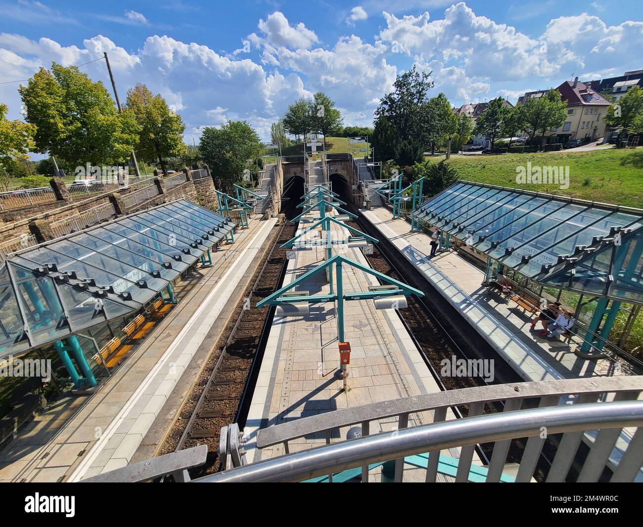 The Train station outside Wilhelma Zoo in Stuttgart, Germany Stock ...