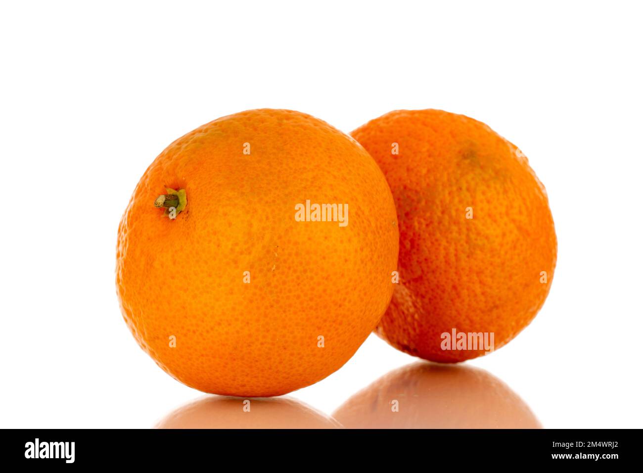 Two sweet tangerines, macro, isolated on white background Stock Photo ...