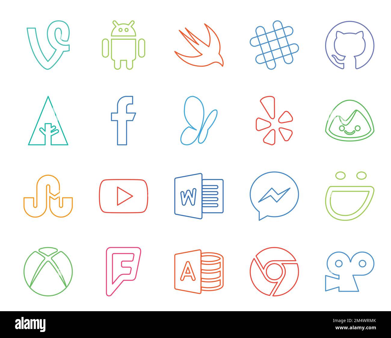 20 Social Media Icon Pack Including xbox. messenger. msn. word. youtube ...