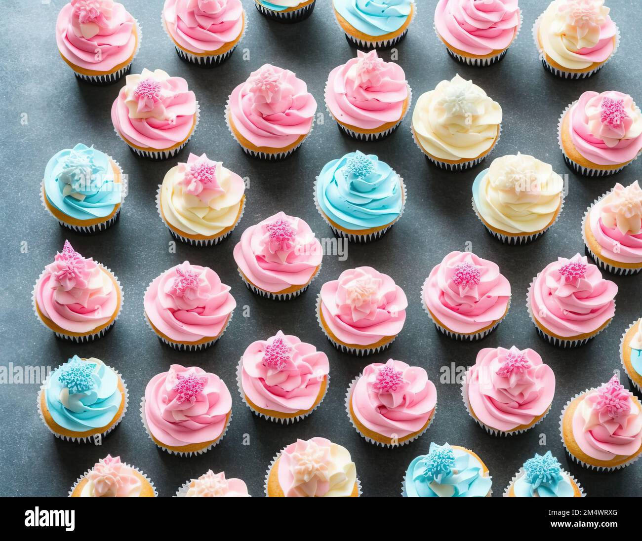 Various colored cupcakes with decorations, cupcake party, birthday ...