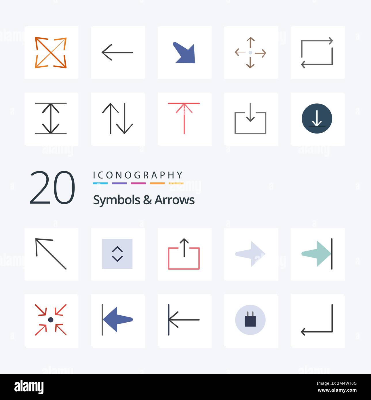 20 Symbols Arrows Flat Color icon Pack like arrow collapse send arrow ...