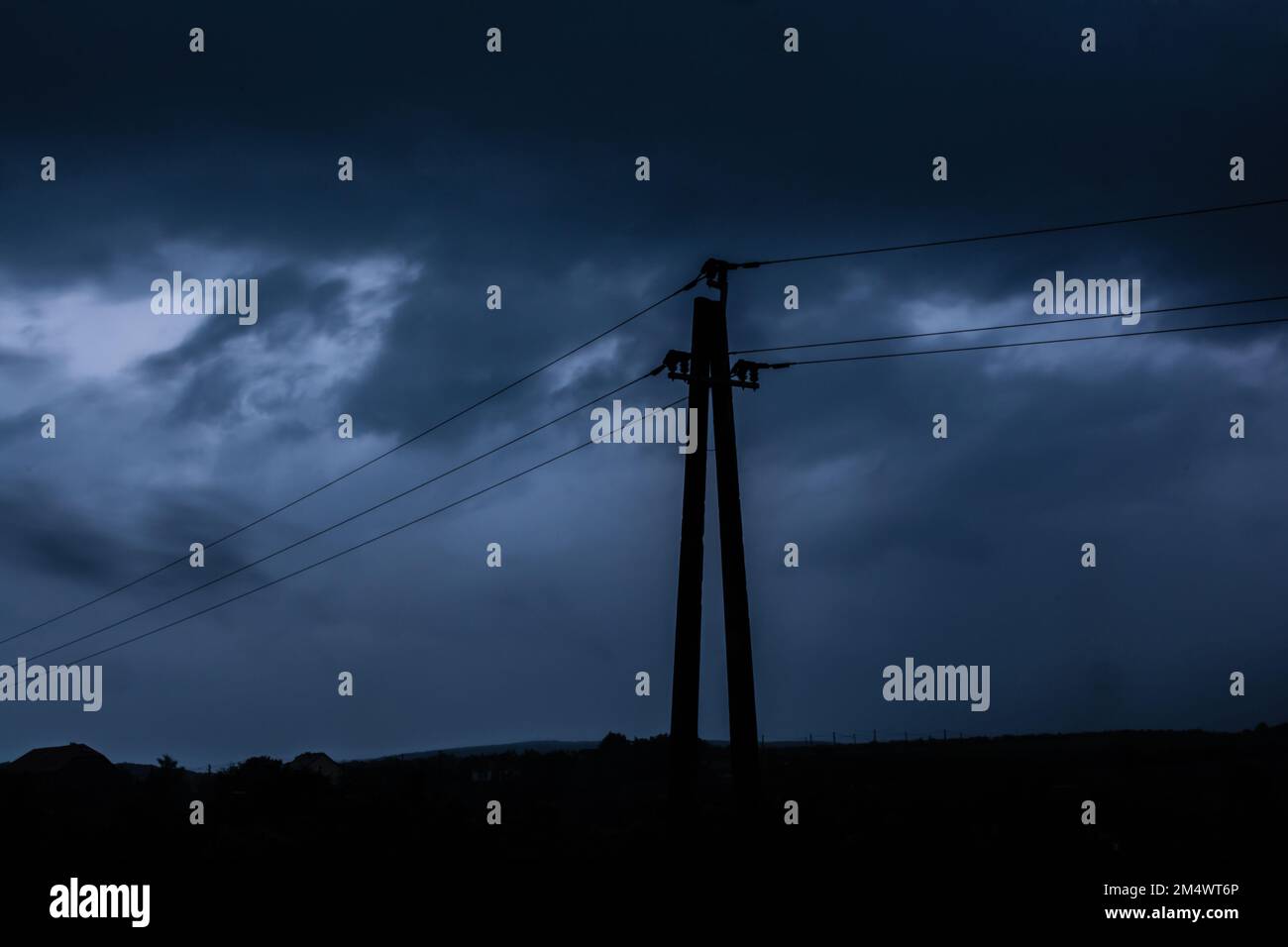 Electric pole night sky in hi-res stock photography and images - Alamy