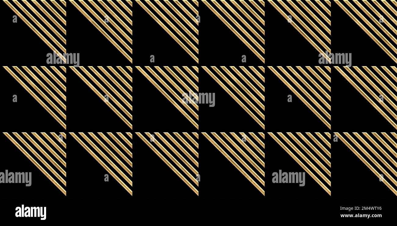 Seamless golden Art Deco triangle stripes pattern. Vintage 1920 ...
