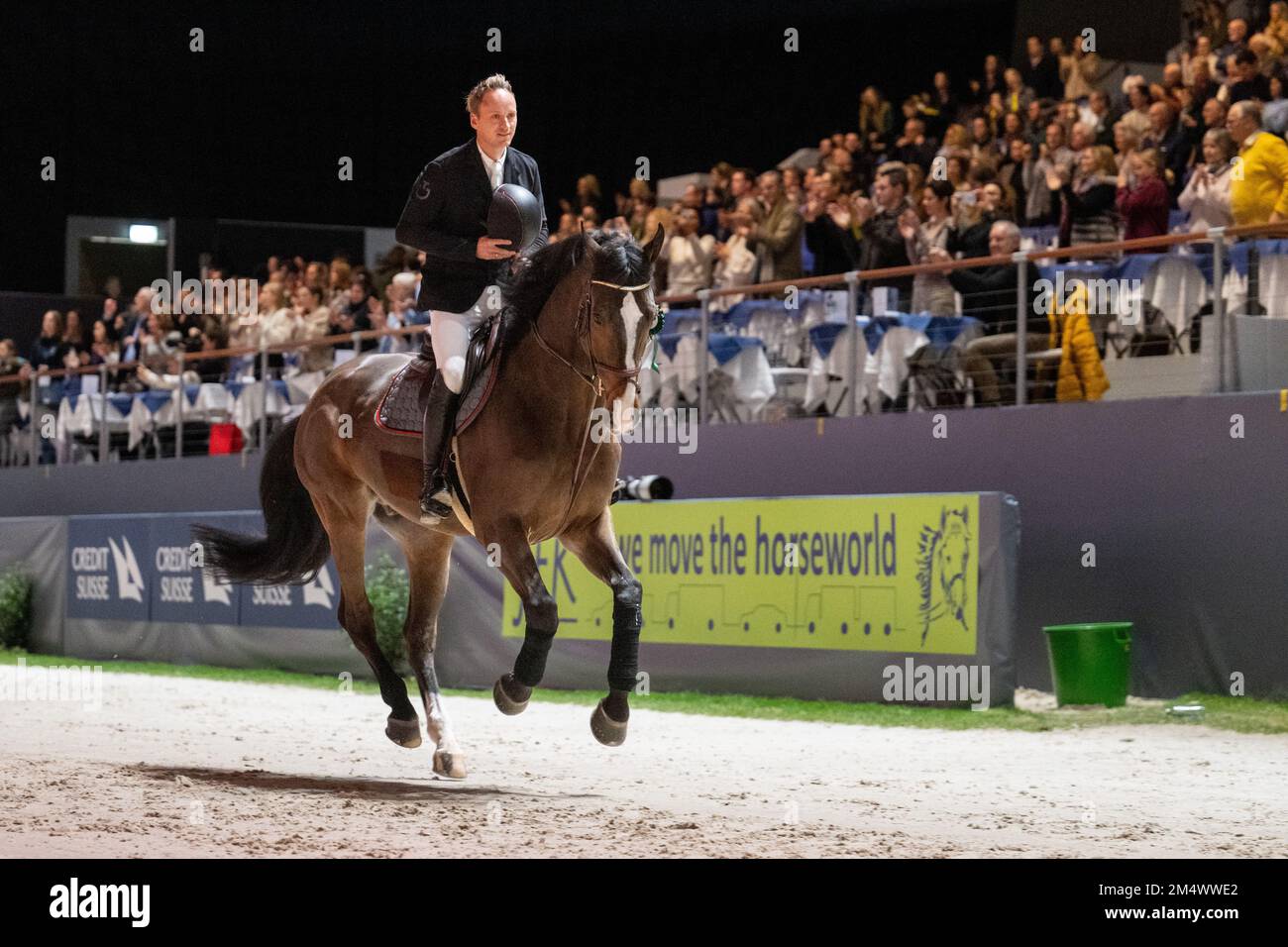 GENEVE, SWITZERLAND - DECEMBER 11 2022 : Andreas SCHOU of Denmark riding Darc de Lux at - CHI de ...