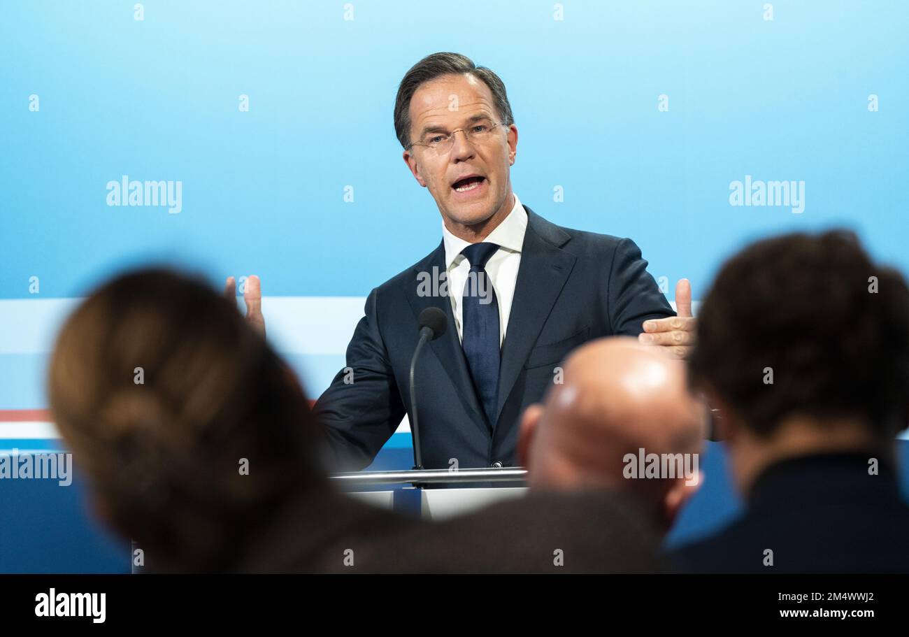 THE HAGUE - Prime Minister Mark Rutte speaks to the press after the ...