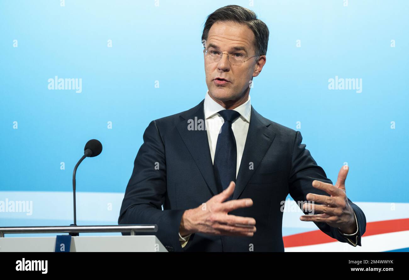 THE HAGUE - Prime Minister Mark Rutte speaks to the press after the ...