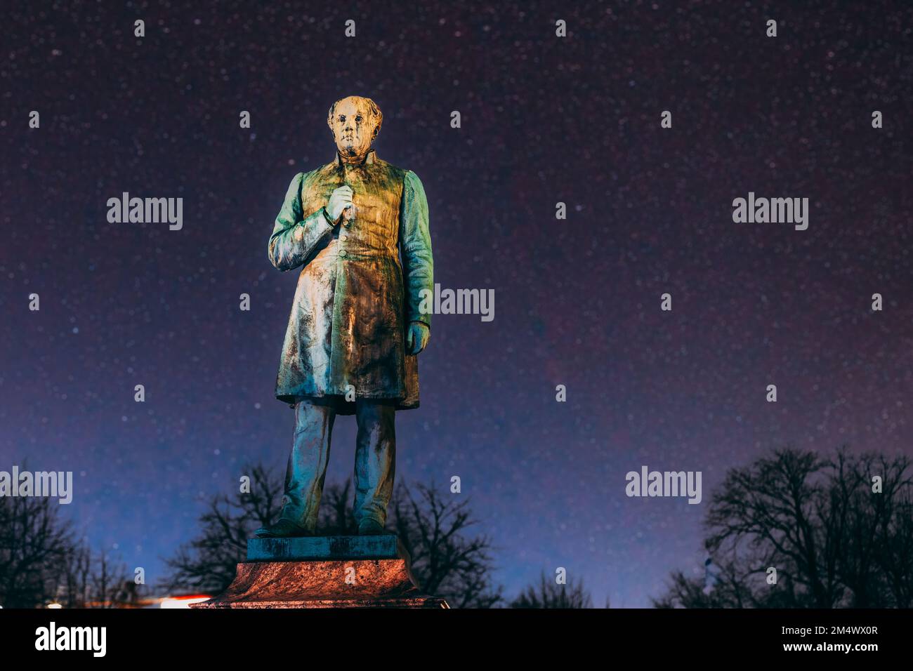 Colourful Night Starry Sky In Blue Colors. Helsinki, Finland. Close Up ...