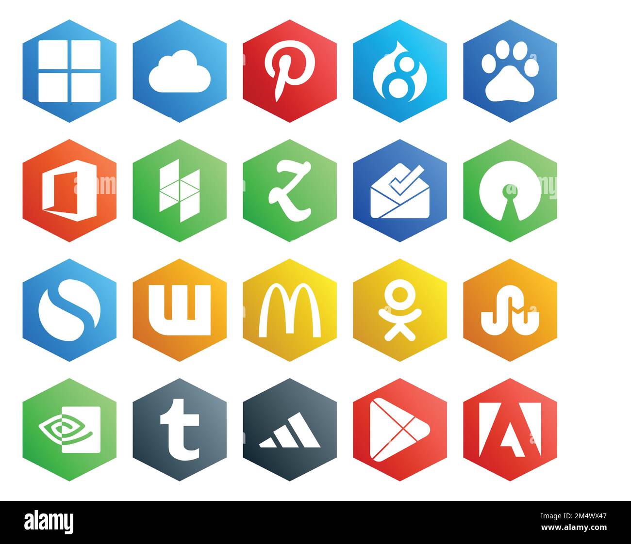 20 Social Media Icon Pack Including adidas. nvidia. inbox. stumbleupon ...