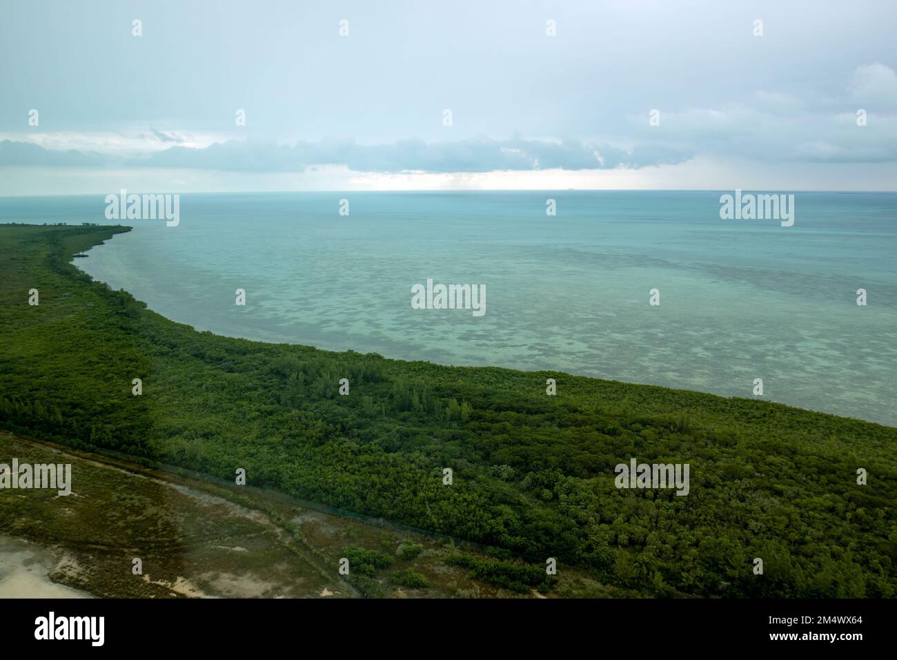 An aerial view of the coast of South Bimini, Bahamas Stock Photo - Alamy