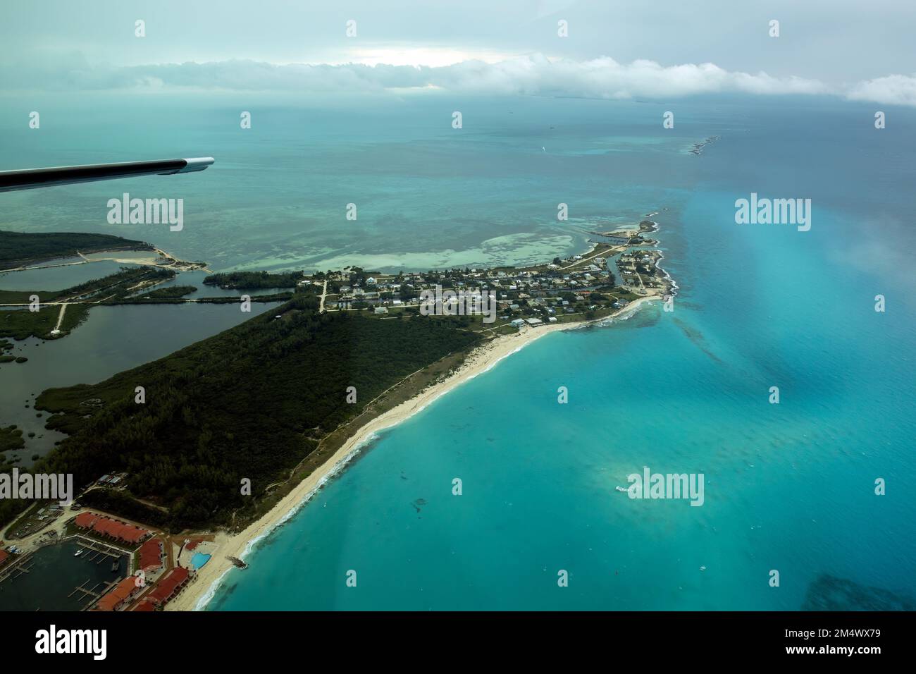 An aerial view of the coast of South Bimini, Bahamas Stock Photo - Alamy