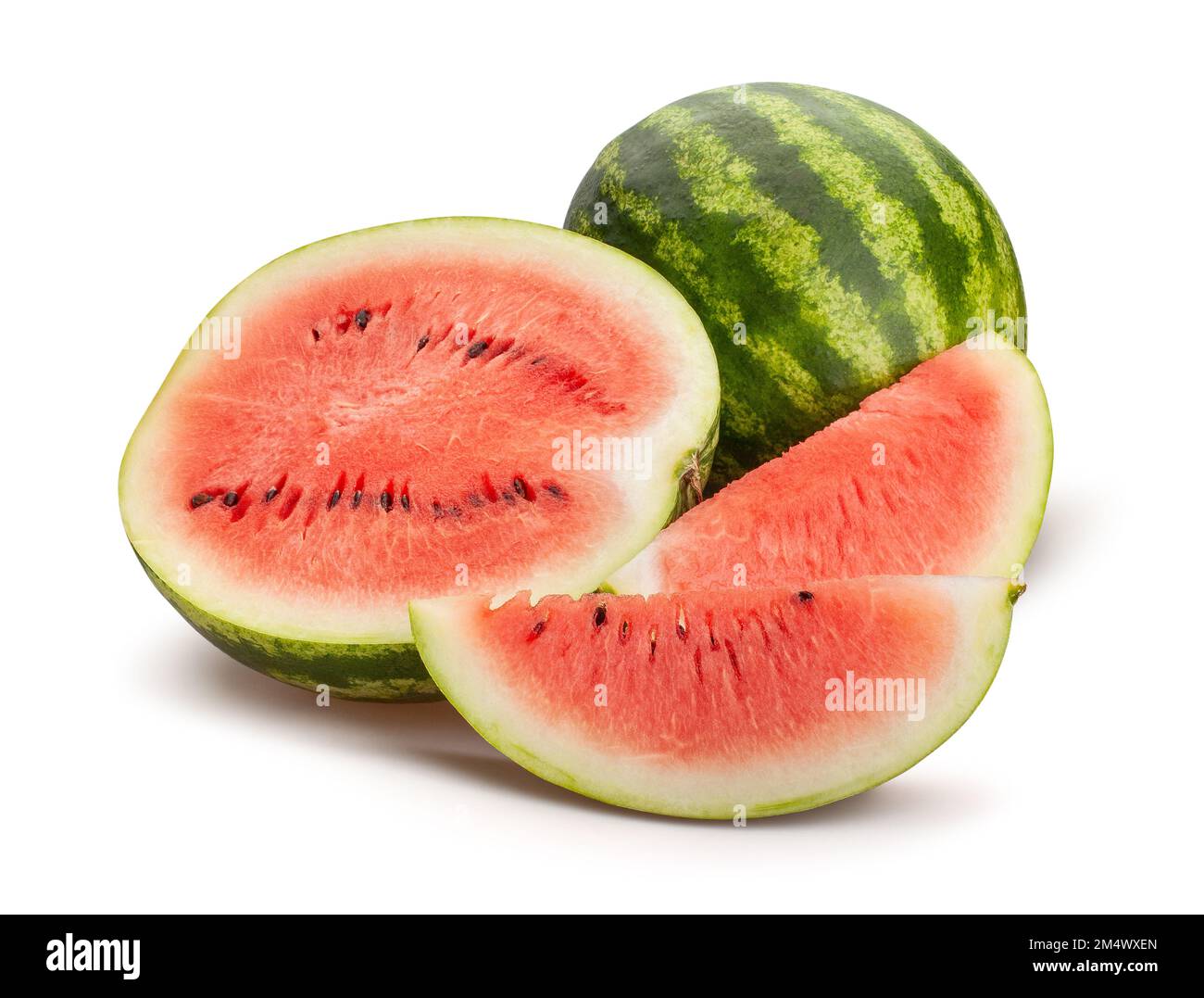 sliced watermelon path isolated on white Stock Photo - Alamy