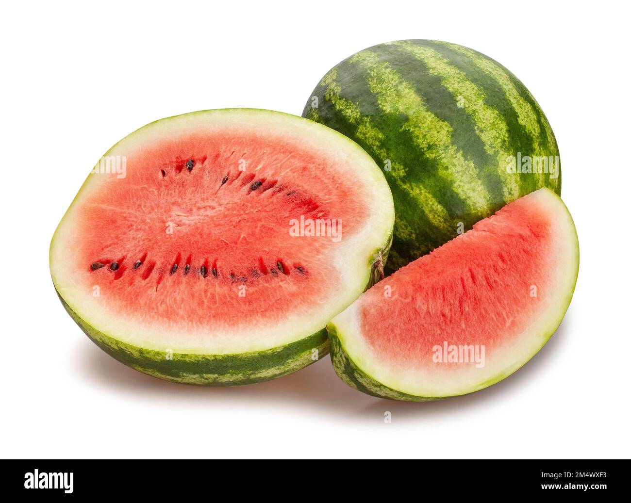 sliced watermelon path isolated on white Stock Photo - Alamy