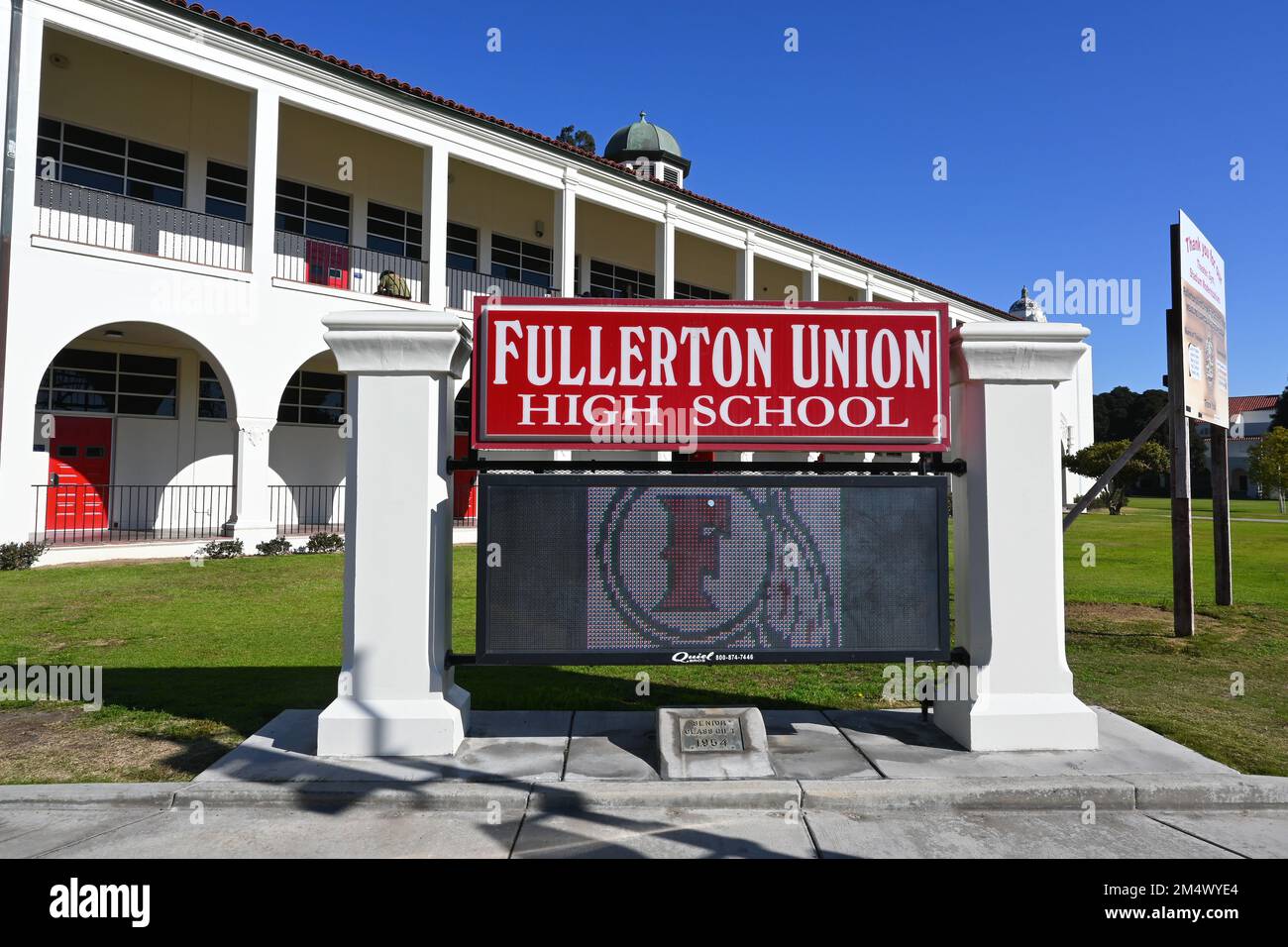 FULLERTON, CALIFORNIA - 21 DEC 2022: Electronic Marquee at Fullerton ...