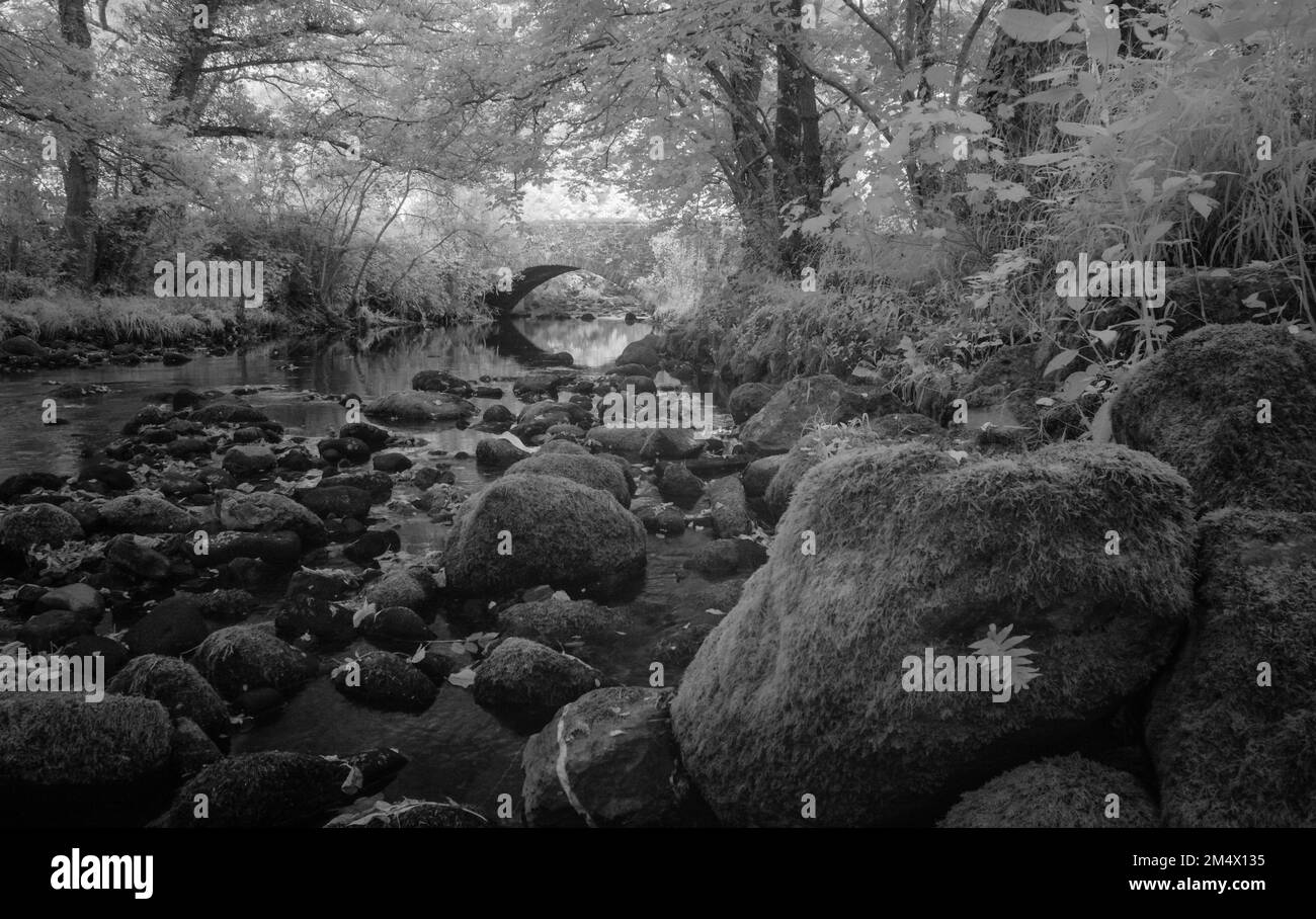 Bridge over the river man Stock Photo - Alamy