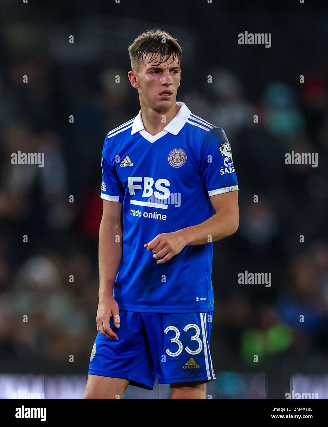 Leicester City's Luke Thomas in action during the Carabao Cup fourth ...