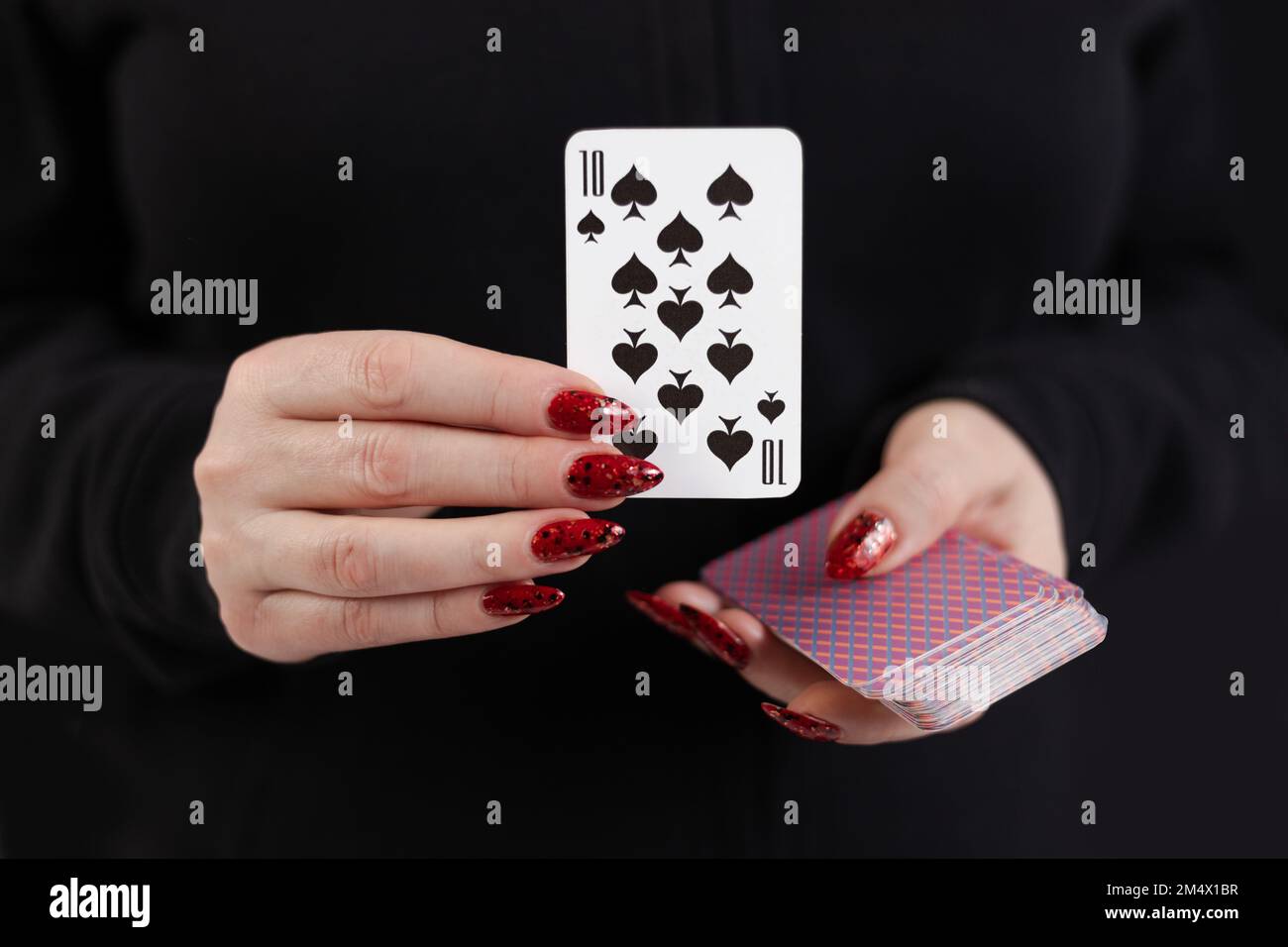 Girl playing solitaire hi-res stock photography and images - Alamy