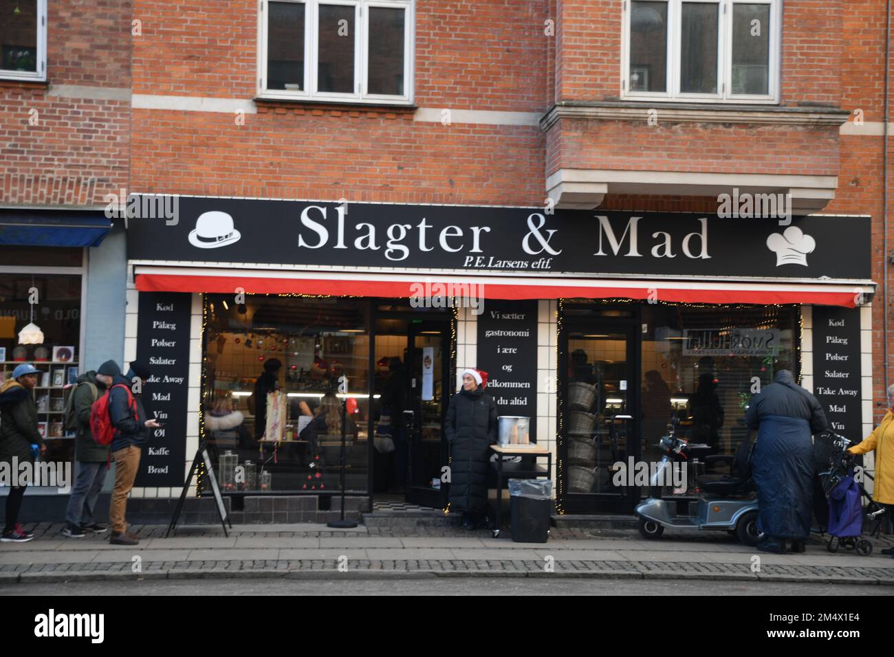 Copenhagen/Denmark/23 December 2022/Danish chistmas food shopper wait ...