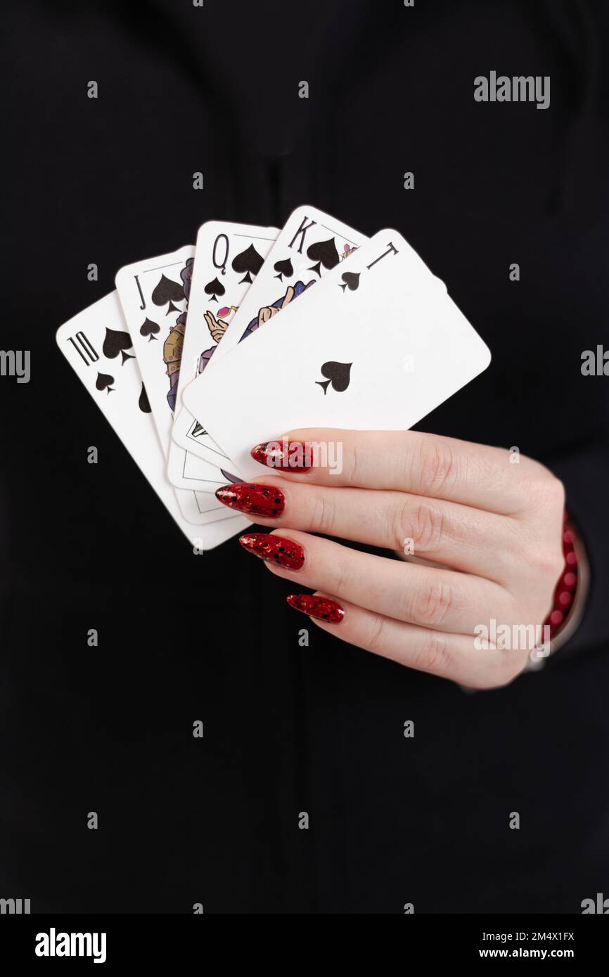 Girl playing solitaire hi-res stock photography and images - Alamy
