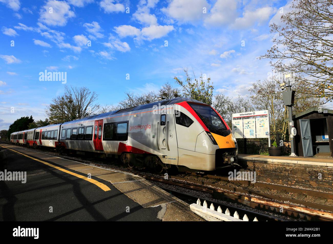 Greateranglia Trains, Class 755 train at Manea station, Cambridgeshire ...