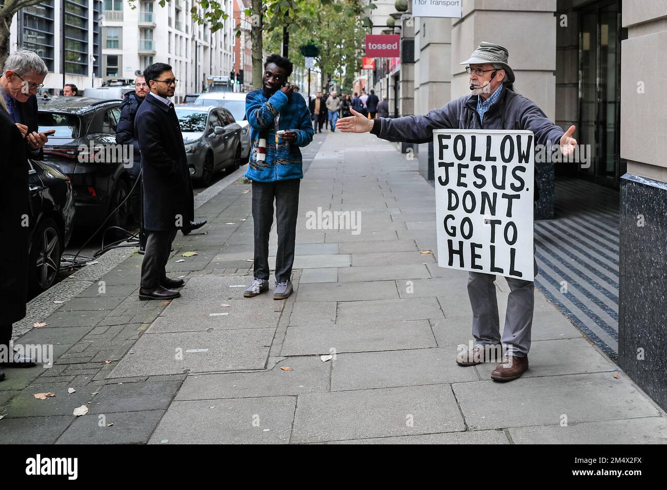 Religious preacher and regular Christian protester Kenny (Ken) with ...