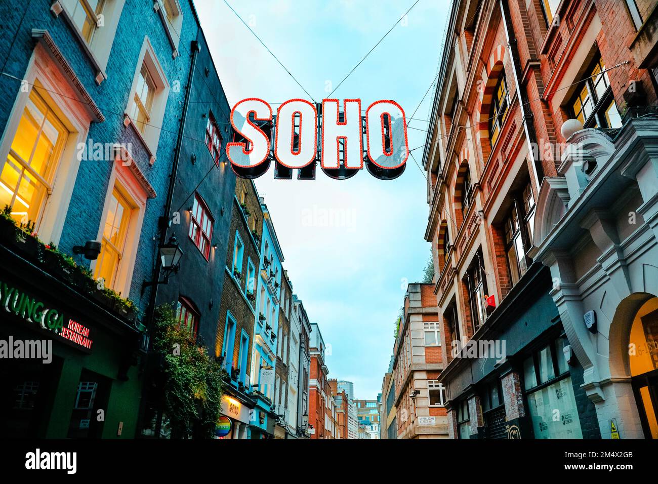 Christmas Lights in Soho, London, UK Stock Photo - Alamy