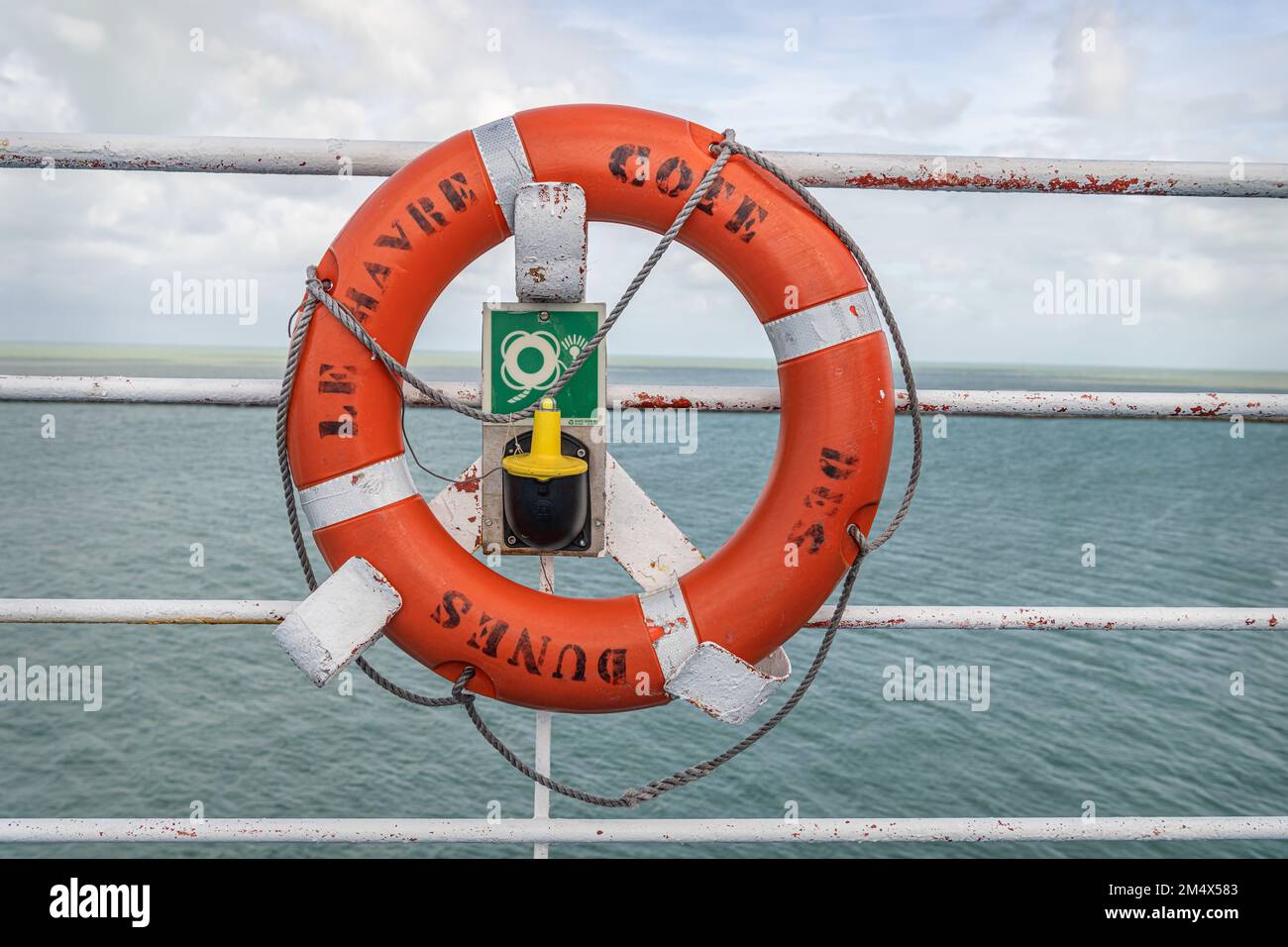 Emergency Life Ring on the Ferry Cote des Dunes, Calais, France Stock ...