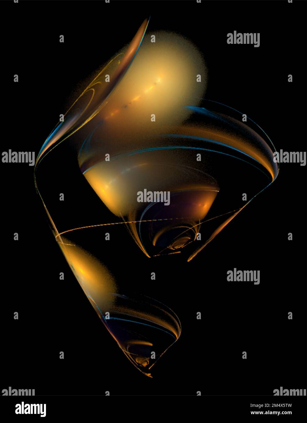 bright yellow-blue abstract pattern on black, color digital graphics ...