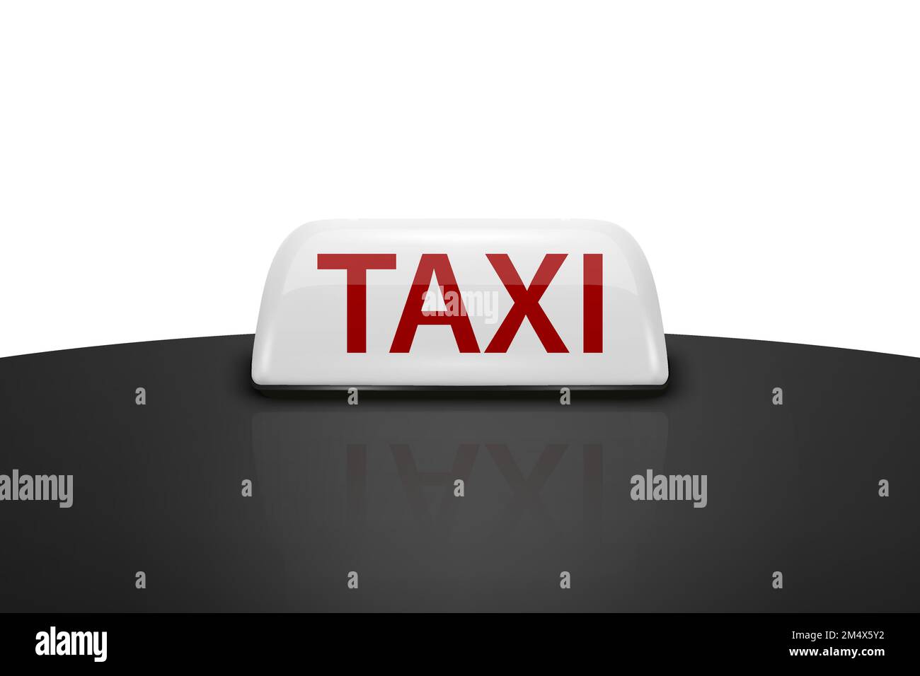 Vector 3d Realistic White and Red Taxi Car Roof Sign Icon Closeup on ...