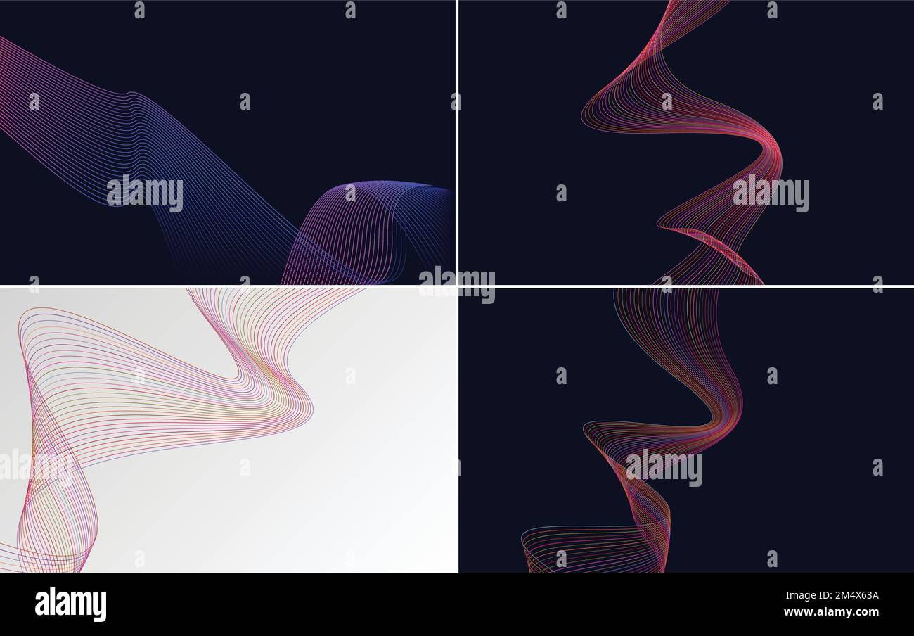 Our pack of 4 vector backgrounds includes waving lines and geometric ...