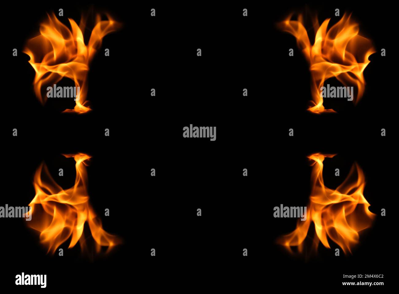 Defocus fire flames. Eagle silhouette Fire embers particles over black ...