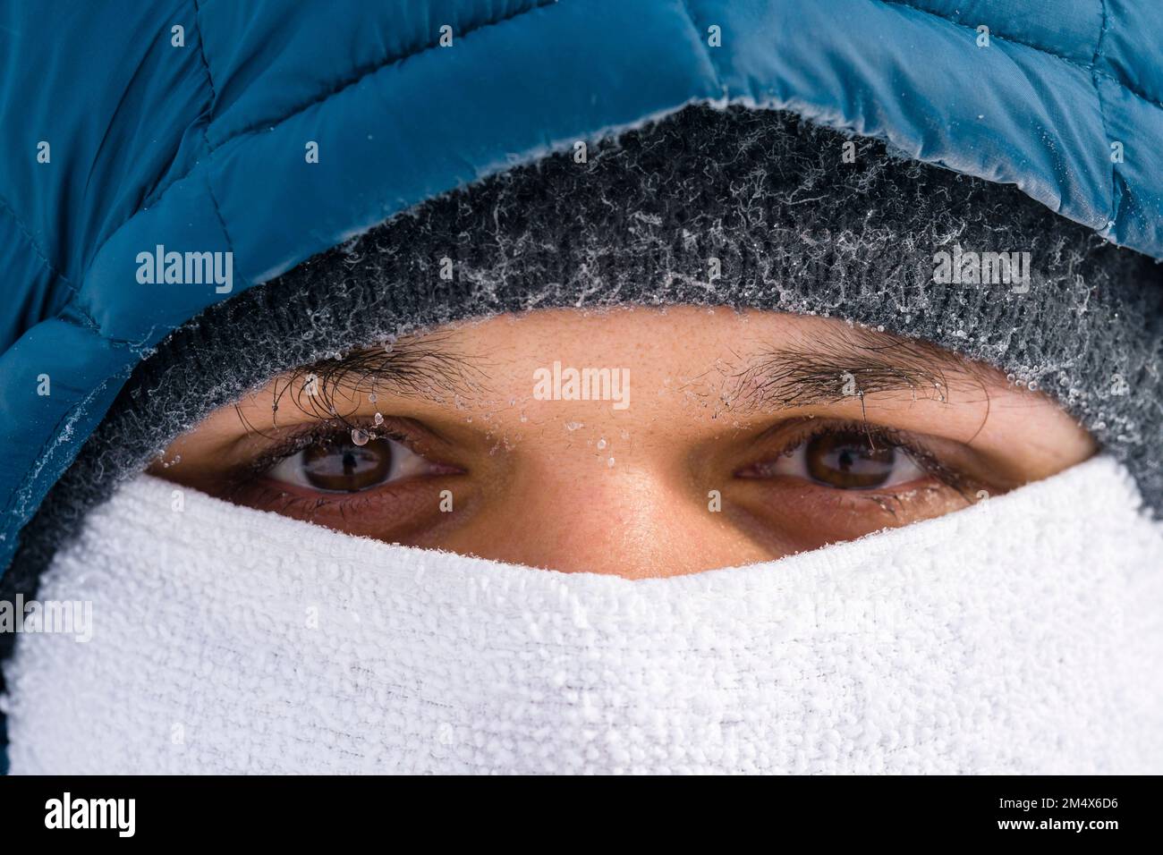 Columbus, Ohio, USA. 23rd Dec, 2022. The eyebrows of AZUBAIR BLATA is ...