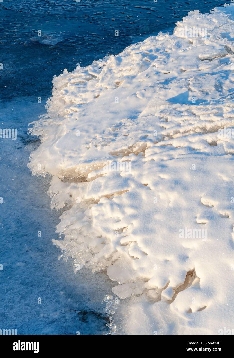 Ice patterns are shown from the shoreline ice of Cana Island, Door ...