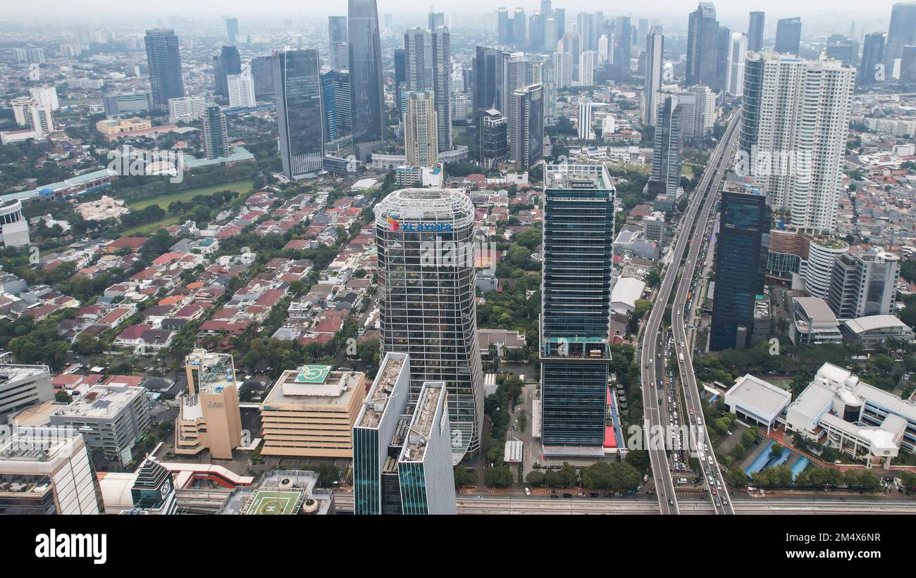 Aerial view of Asia Business concept for real estate - panoramic modern ...