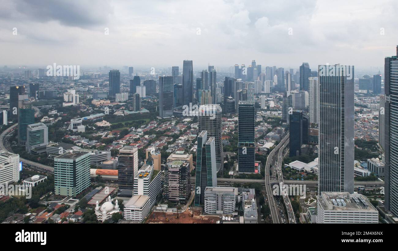 Aerial view of Asia Business concept for real estate - panoramic modern ...