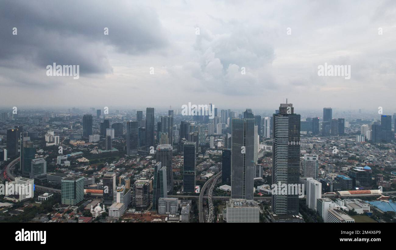 Aerial view of Asia Business concept for real estate - panoramic modern ...