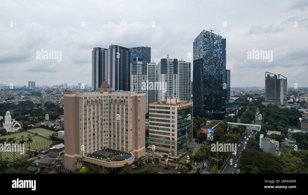 Aerial view of Asia Business concept for real estate - panoramic modern ...