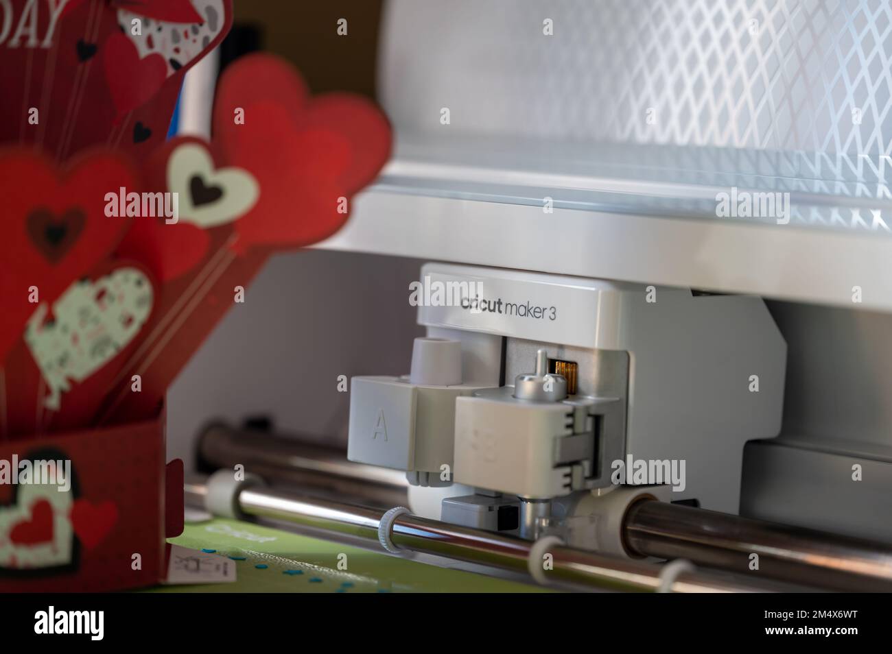 Tiffin, Iowa, USA - 10.2022 - Cricut smart cutting tool used in arts ...