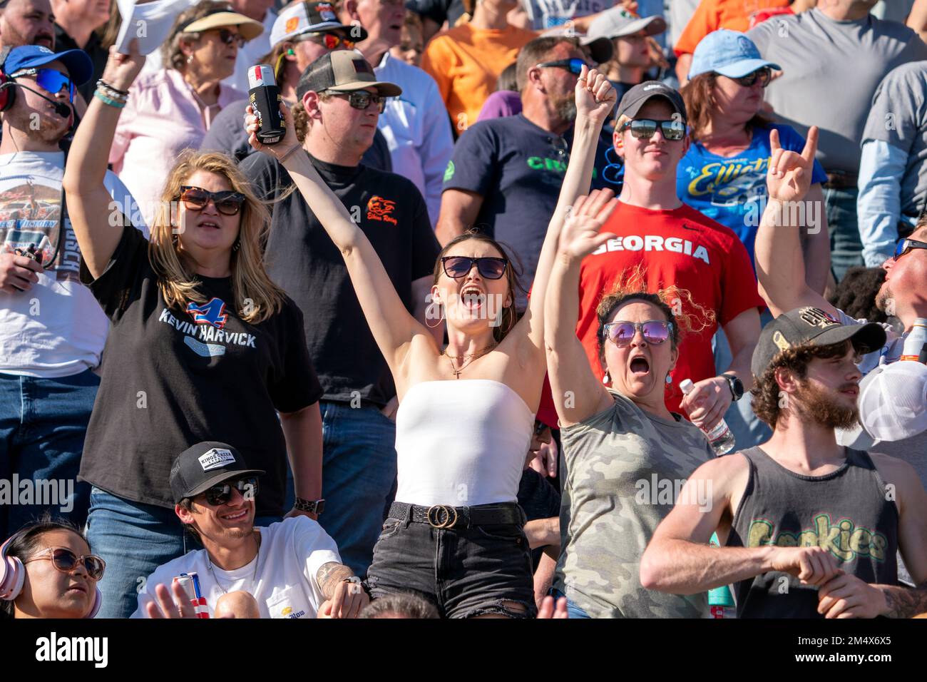 Fans watch as drivers race for position for the Folds of Honnor Quik ...