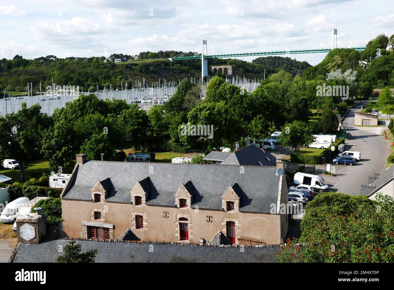 La Ferte-Bernard, le port neuf and new bridge, Morbihan, Bretagne ...