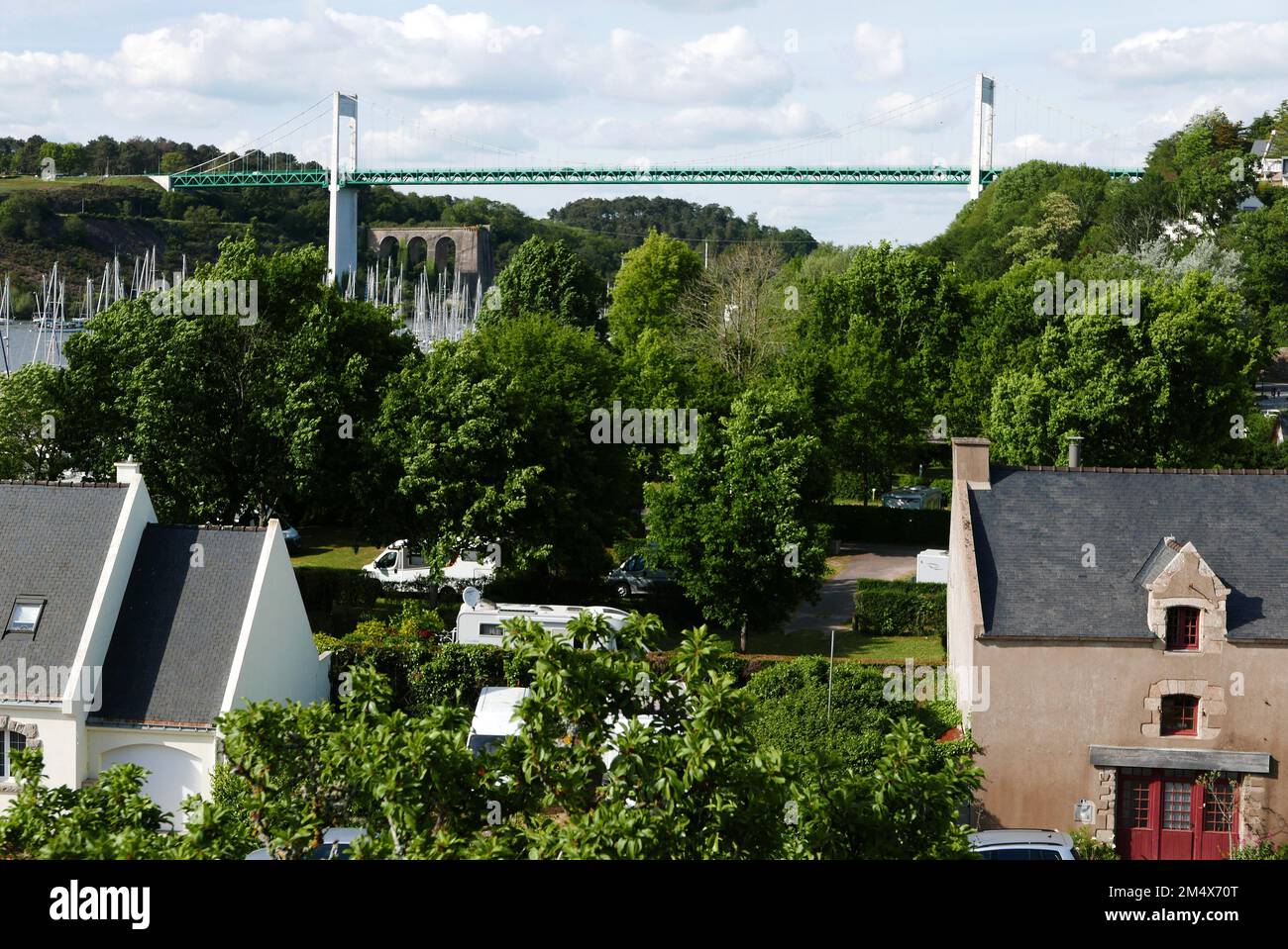 La Ferte-Bernard, le port neuf and new bridge, Morbihan, Bretagne ...