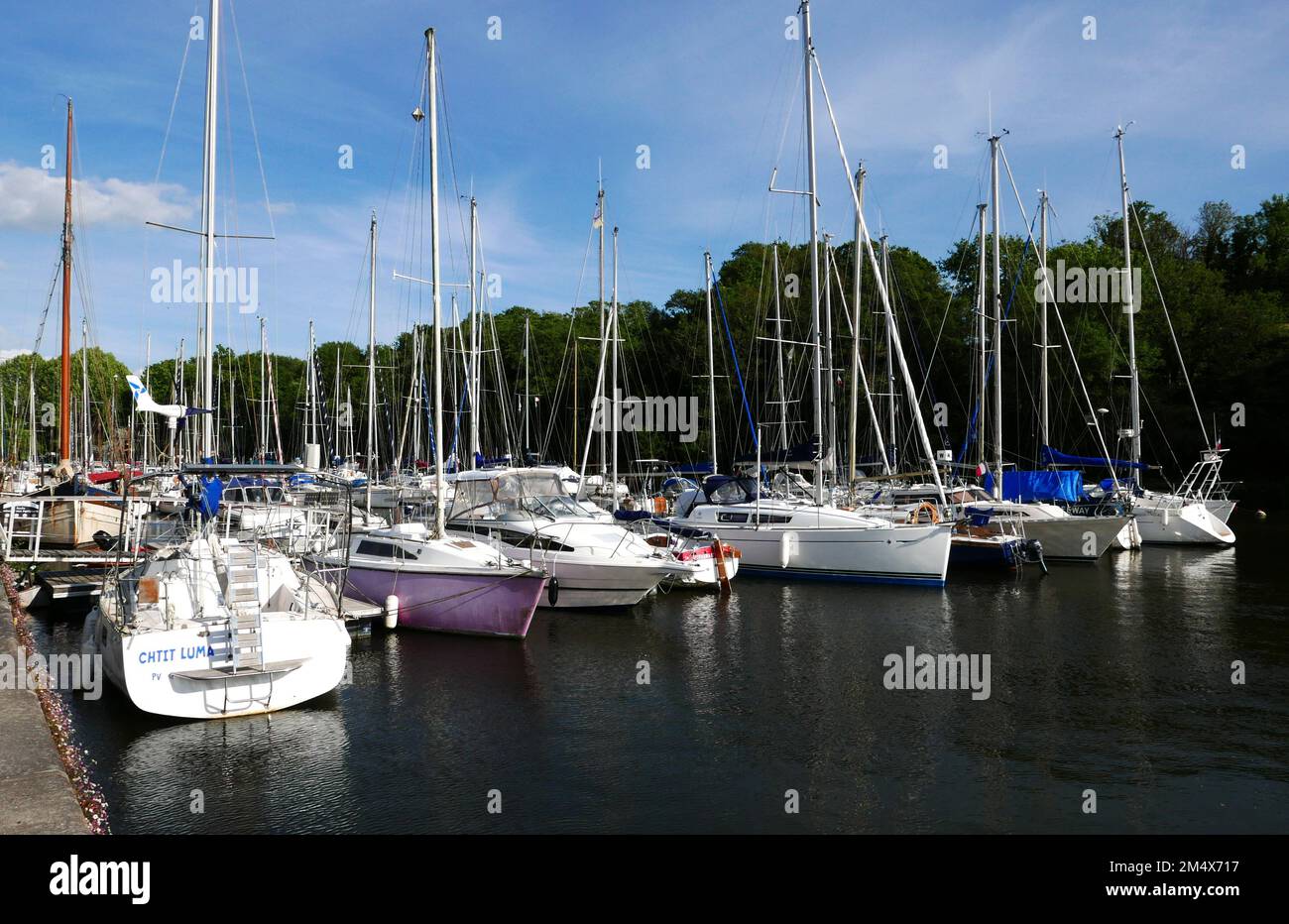 La Ferte-Bernard, le port neuf and new bridge, Morbihan, Bretagne ...