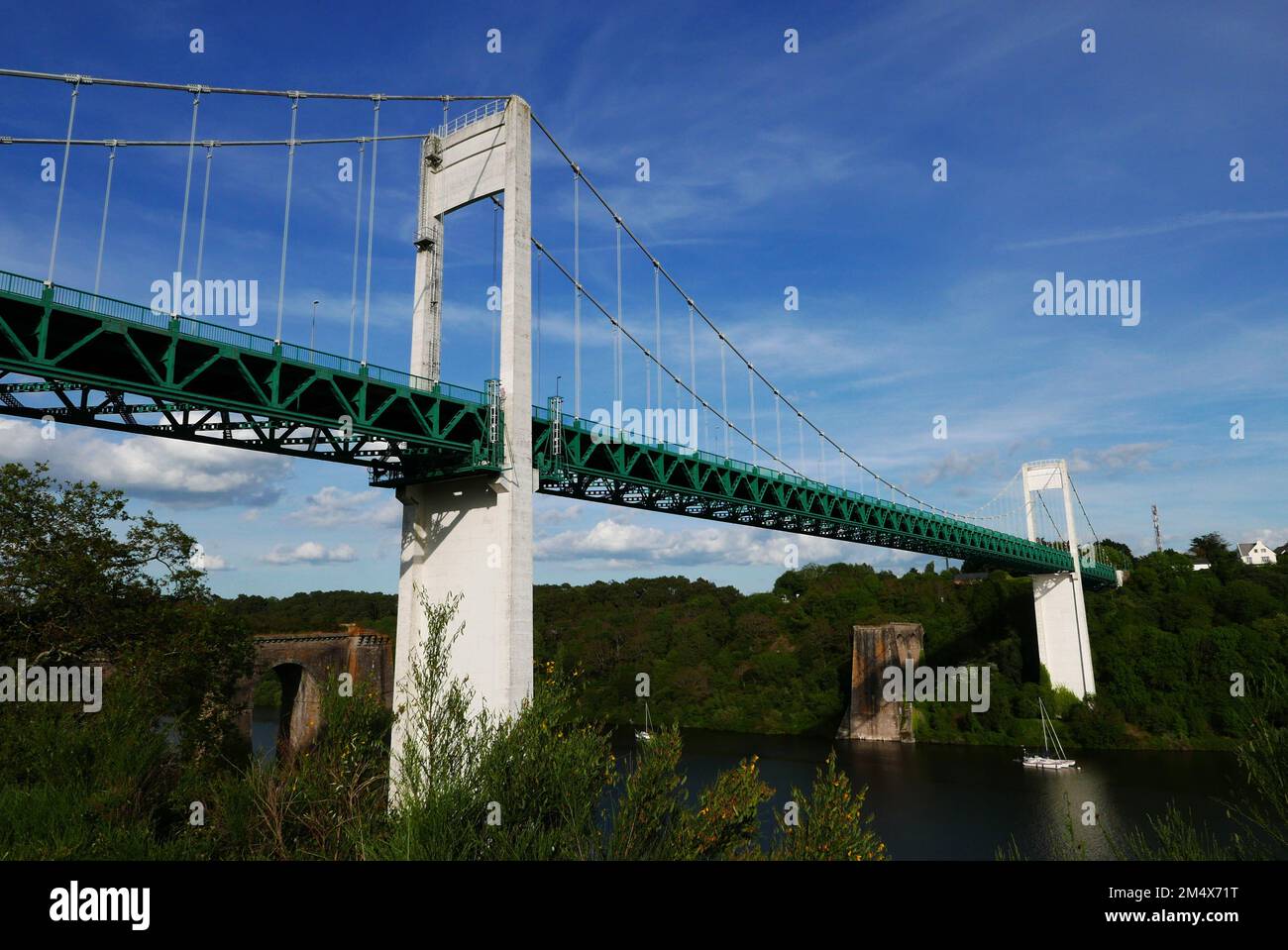 La Ferte-Bernard, le port neuf and new bridge, Morbihan, Bretagne ...