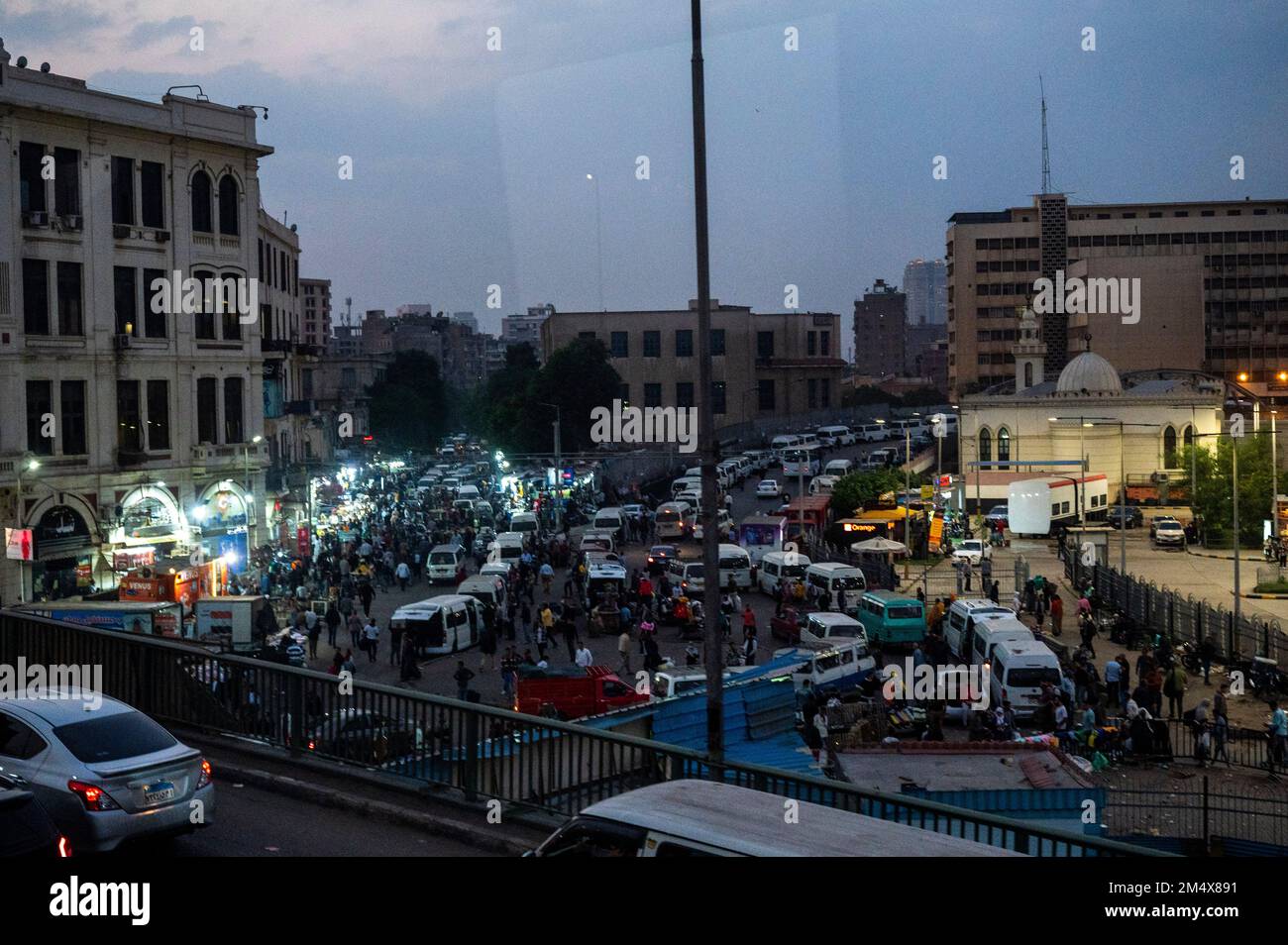 Kairo, Egypt. 12th Nov, 2022. On a square there are people and cars ...