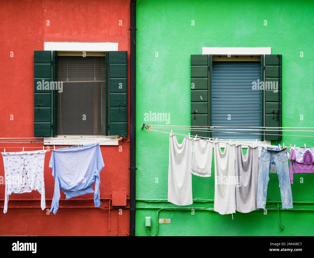 Washing on the line, Burano, Venice, Italy Stock Photo - Alamy