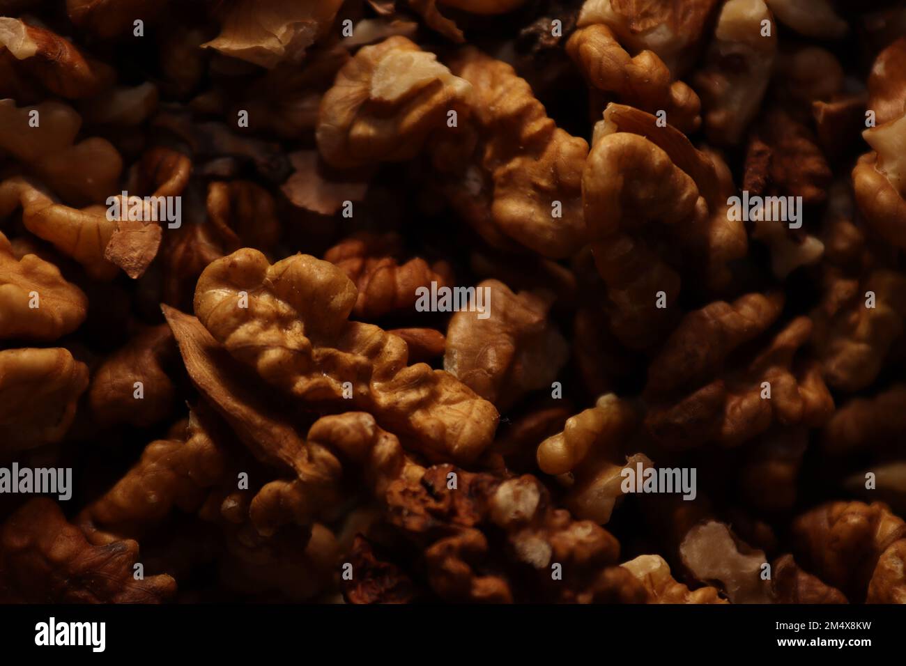 Background image that is composed of different shapes of nuts Stock ...