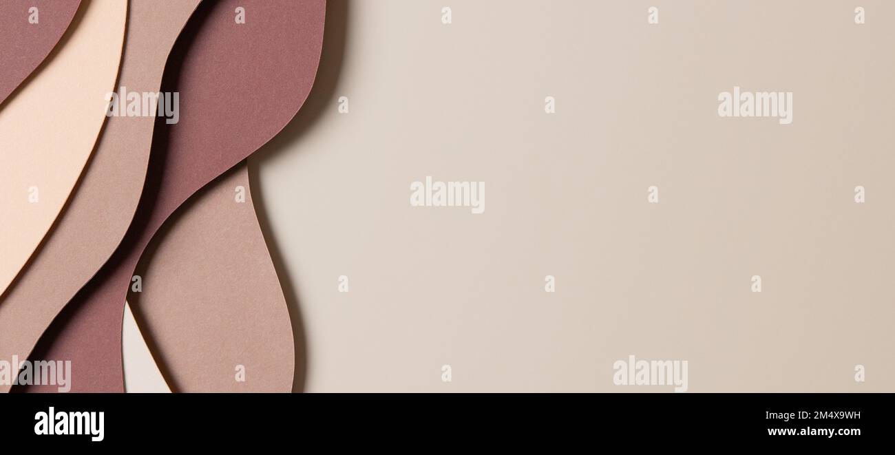 Beige colored paper texture background. Minimal paper cut style ...