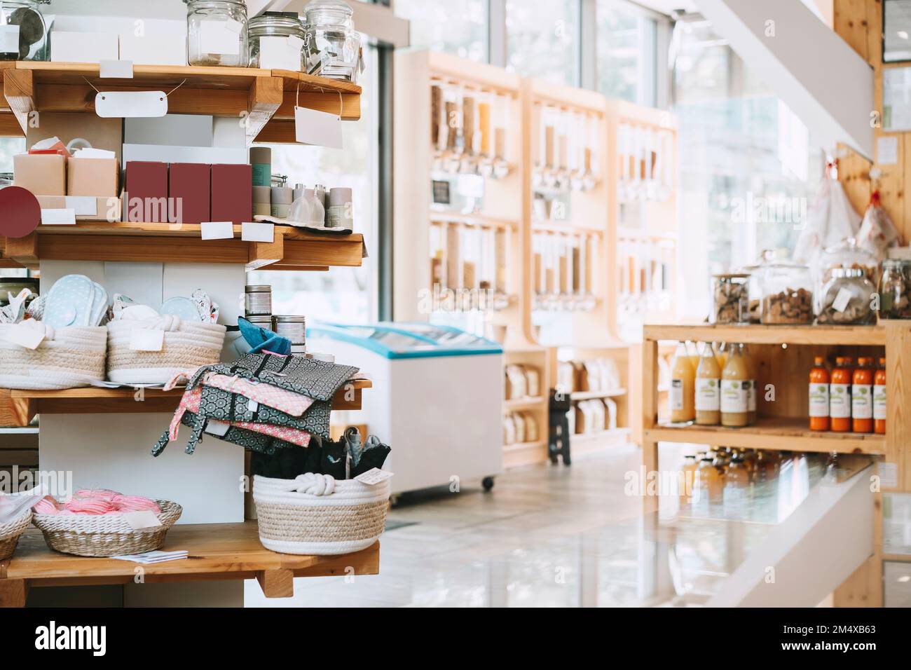 Interior of zero waste shop with various merchandise Stock Photo - Alamy