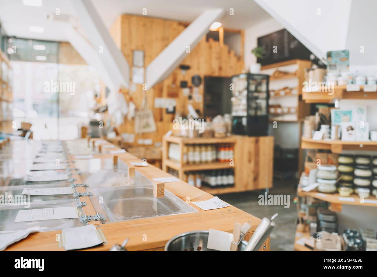 Food counter in zero waste store Stock Photo - Alamy