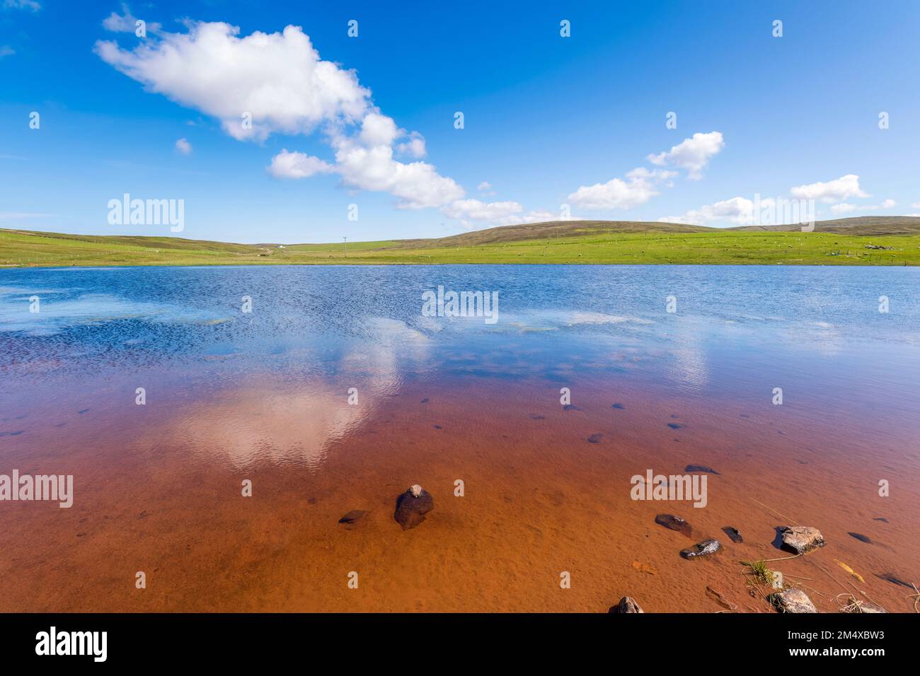 UK, Scotland, Clear lagoon behind Braewick Beach Stock Photo - Alamy