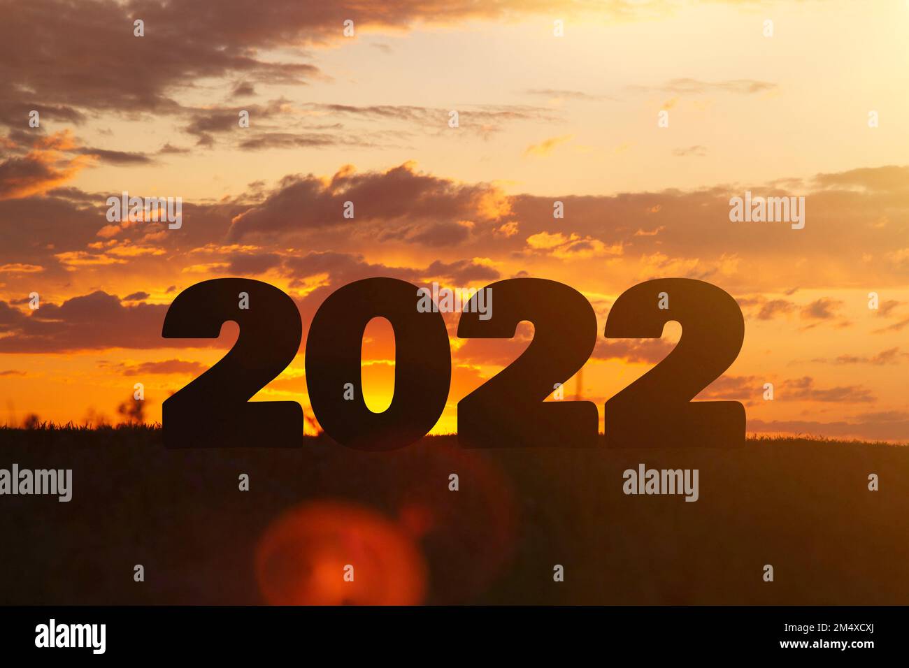 Year change. The beginning of a new year. New year concept. Symbol of ...